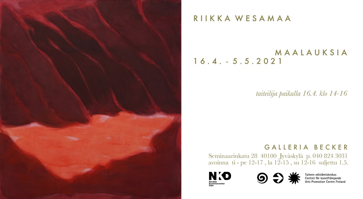 Riikka Wesamaa, maalauksia, 16.4.-5.5.2021, Galleria Becker