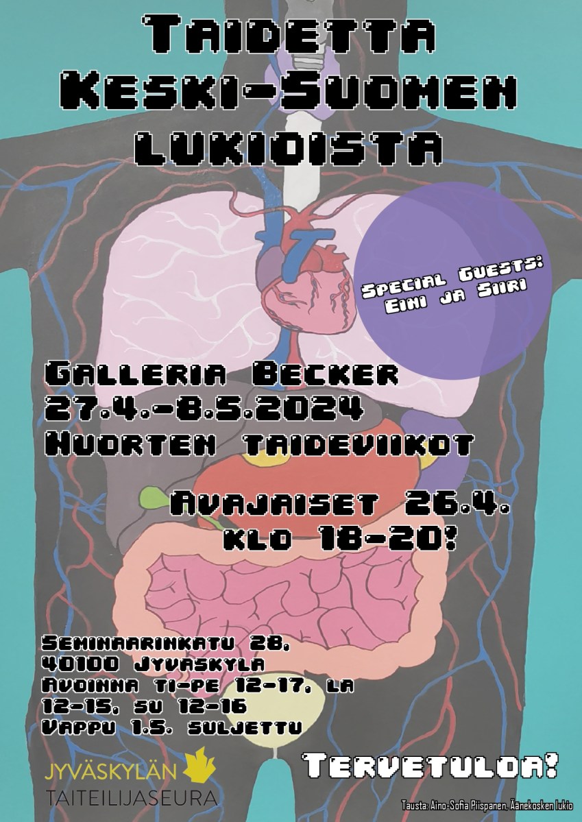 Nuorten taideviikot, taidetta Keski-Suomen lukioista, 27.4.-8.5.2024 ...